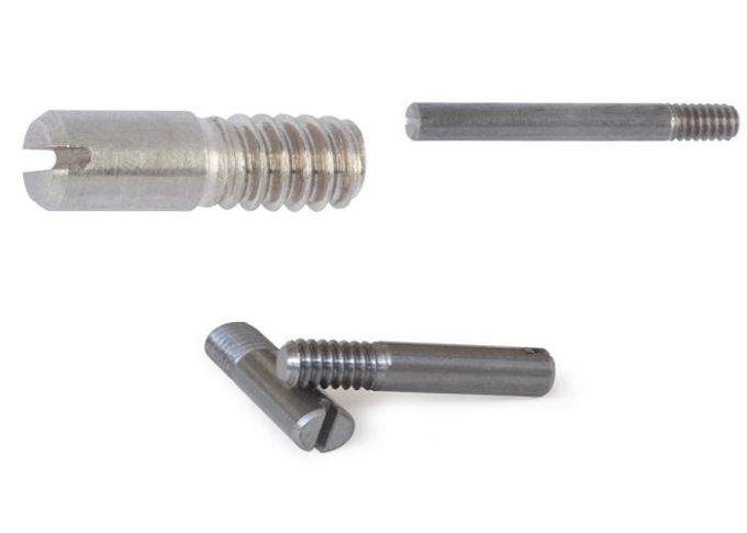 Wear Resistant Stainless Steel Fasteners / Slotted Headless Screw With ...