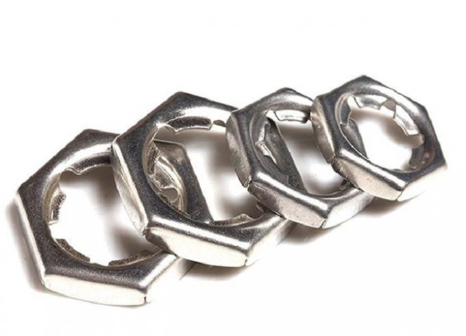 SS304 SS316 / Carbon Steel Self Lock Counter Nuts DIN7967 For Compressor