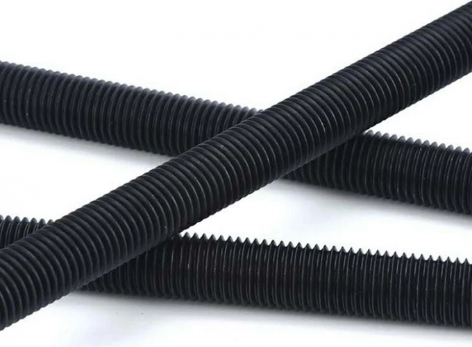 M4 - M48 Double Ended Bolt , Carbon Steel Full Thread Stud Bolt Black Color