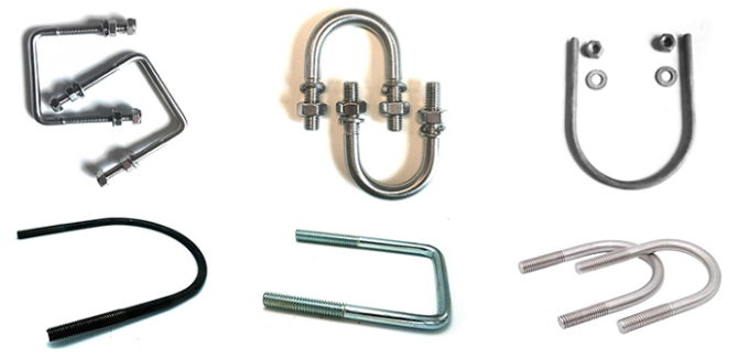 Xylan Fluorocarbon Coated U-bolt With Polyshrink 4 Nuts Washer