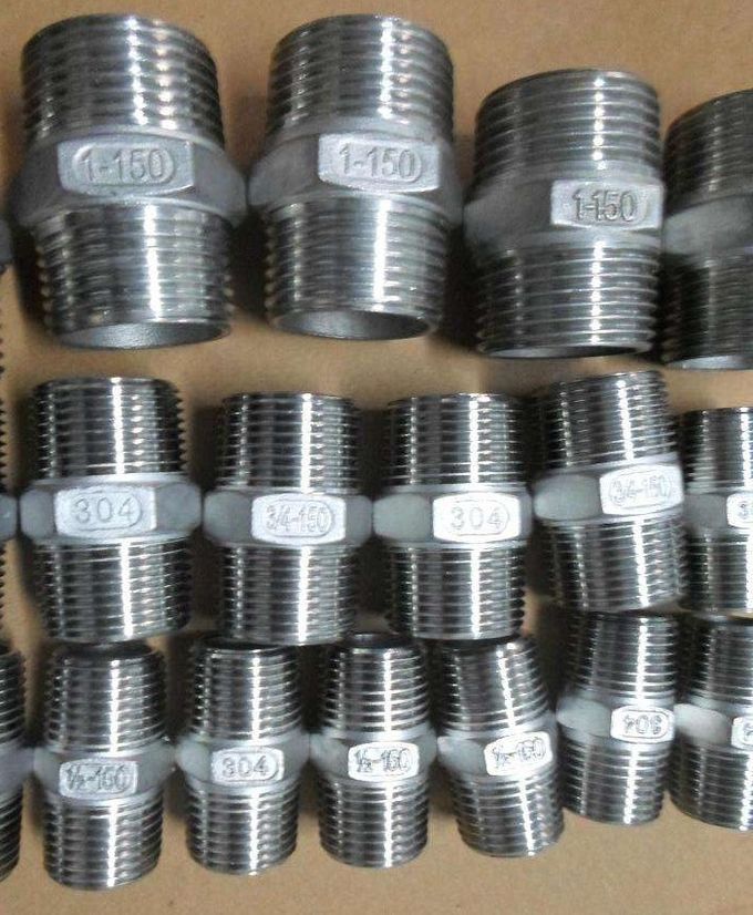 MOC SS304 Gas Oil NPT BSPT Threaded Hex Pipe Nipple