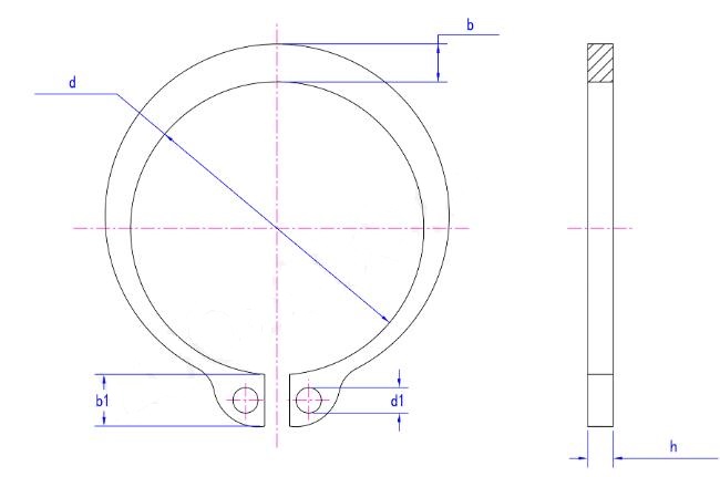 Spring Steel DIN 471 External Circlips Retaining Rings For Shafts