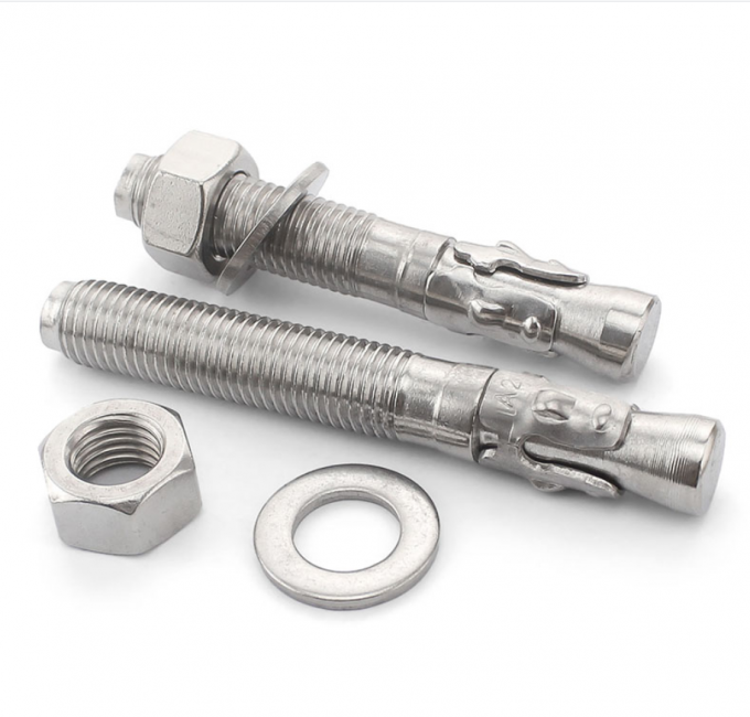 Plain SS M10 M16 M24 Wedge Anchor Bolt / Anchor Expansion Bolts for ...