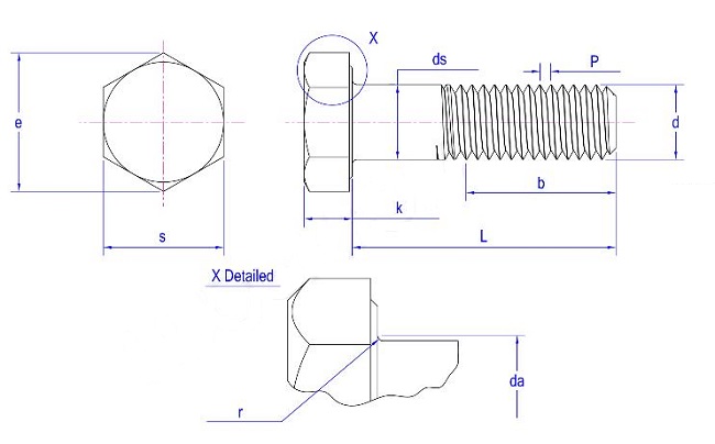 ISO4014 Half Thread Stainless Hex Bolts SS304 Hexagon Head Bolts