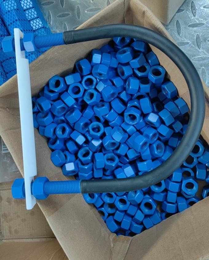 Xylan Fluorocarbon Coated U-bolt With Polyshrink 4 Nuts Washer