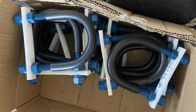 Xylan Fluorocarbon Coated U-bolt With Polyshrink 4 Nuts Washer