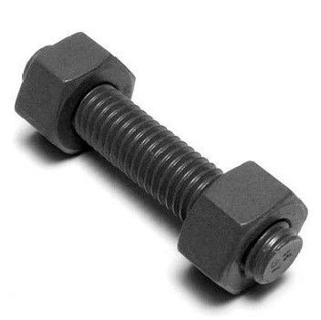ASTM A193 B7 Stud Bolt C/W ASTM A194 2H Heavy Hex Nut & Flat Round ...