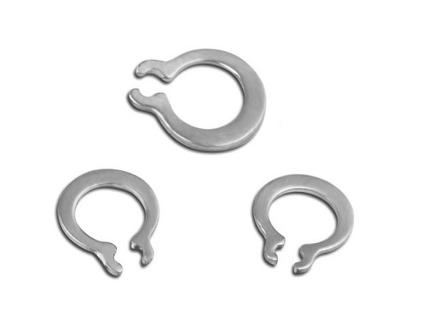 Half Hole Type Steel Circlips Washer / DIN 471 Retaining Ring For Shaft